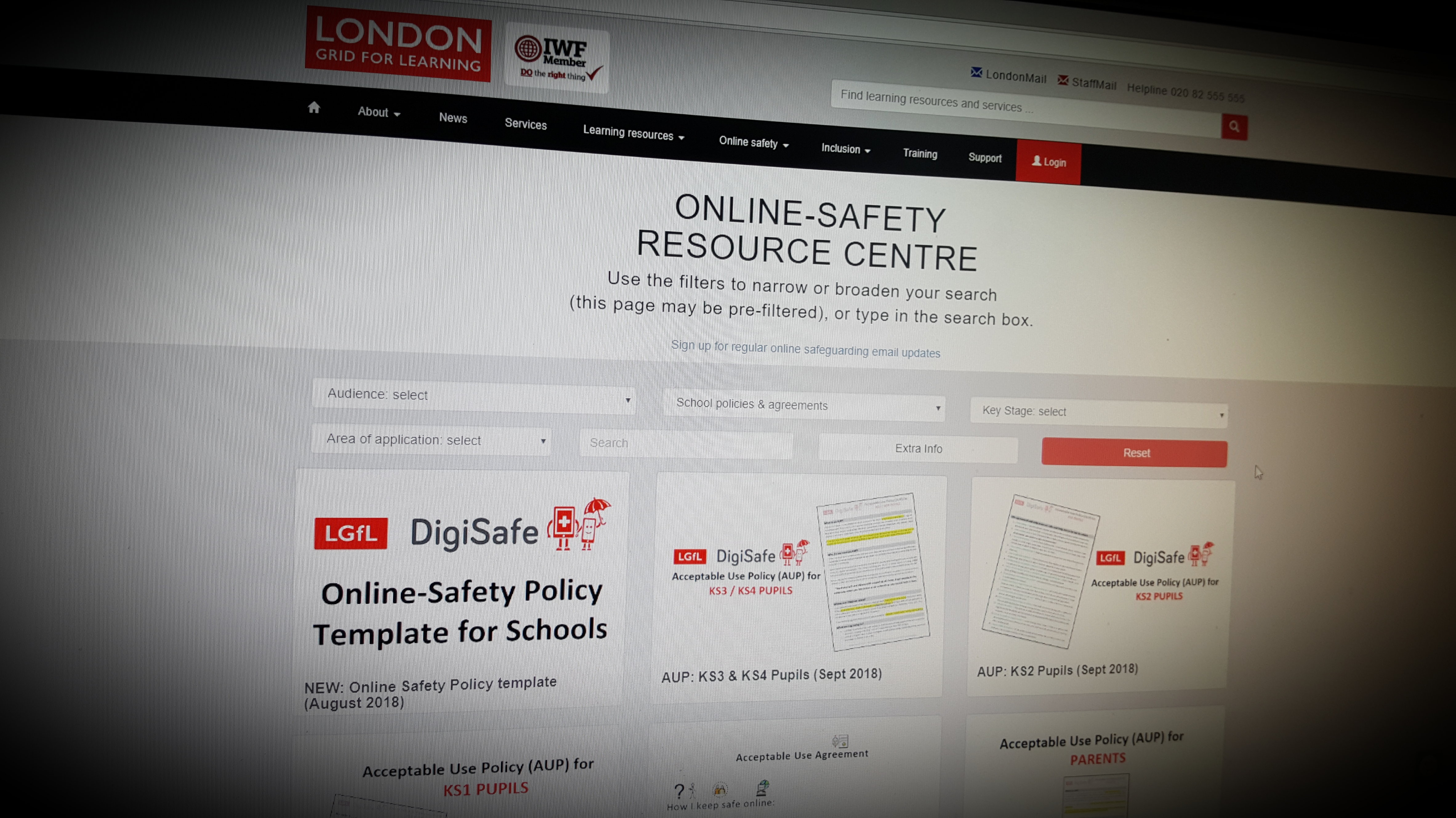 Updated Policies and AUPs from LGFL September 2018 - Simfin | Esafety ...